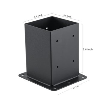 Solid Steel Post Base Brackets with Heavy-Duty Base Plate - Industrial ...